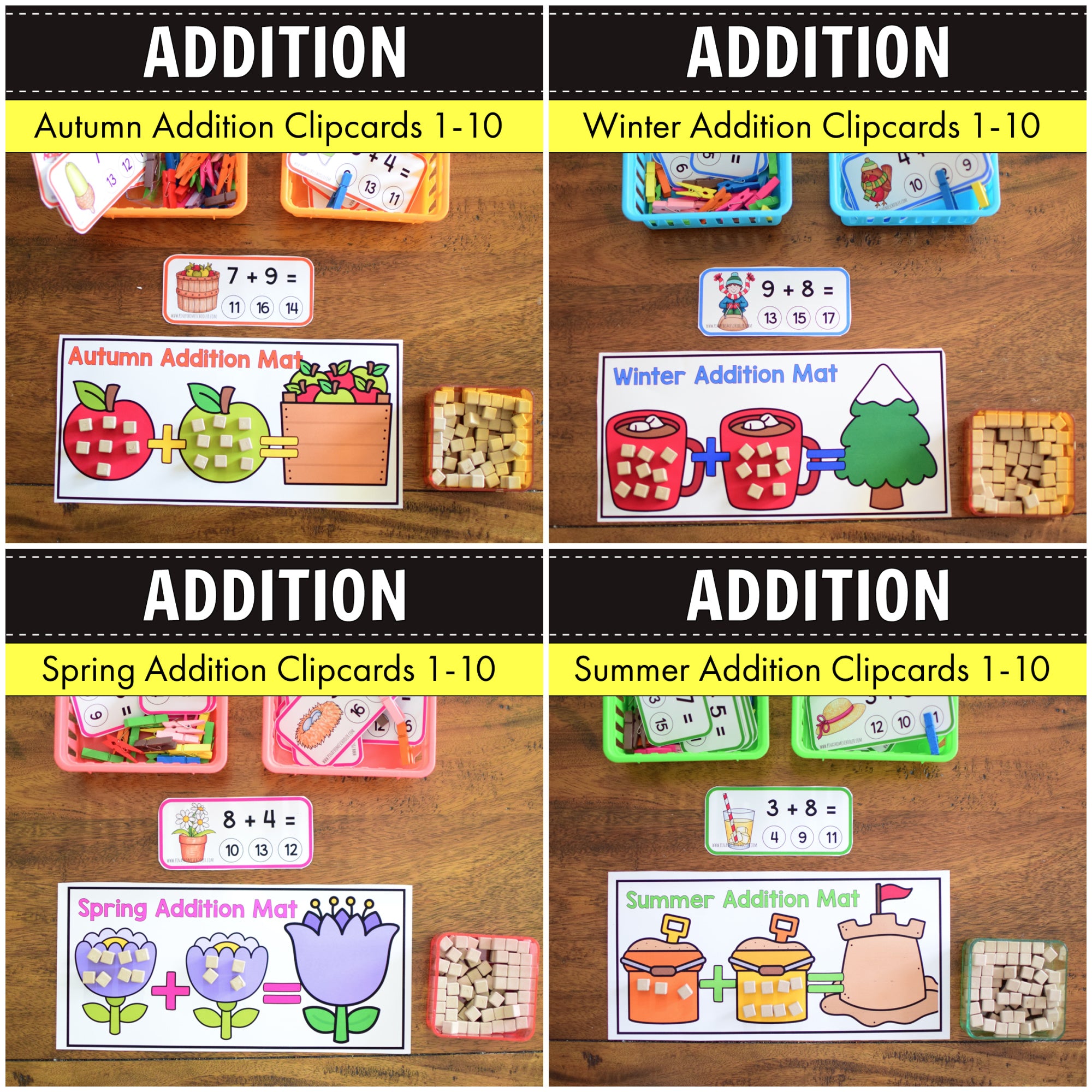 Seasonal Addition Clipcards – Pinay Homeschooler Shop