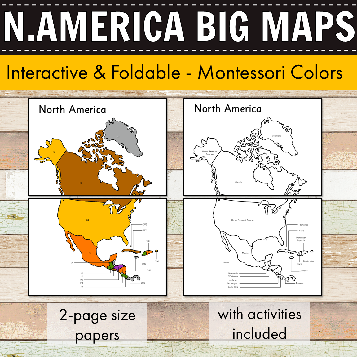 Montessori Maps of North America - BIG Foldable Interactive Maps ...