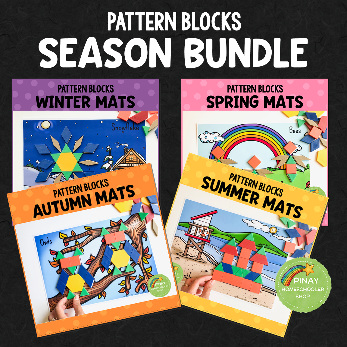 Season Pattern Blocks Puzzle Mats Bundle – Pinay Homeschooler Shop