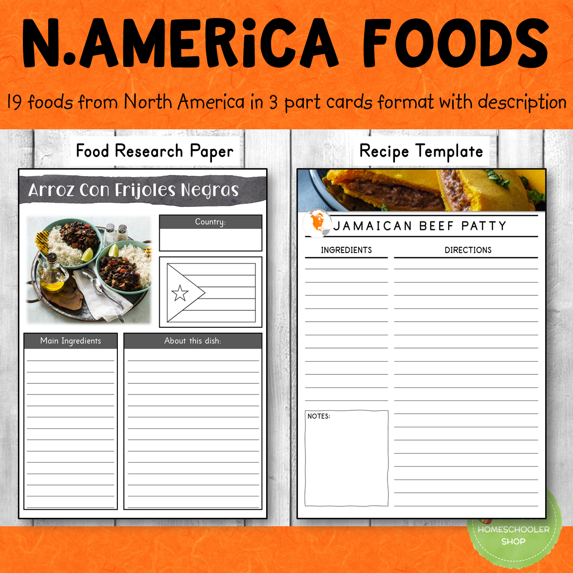 North American Foods Montessori 3 Part Cards and Activity Sheets ...
