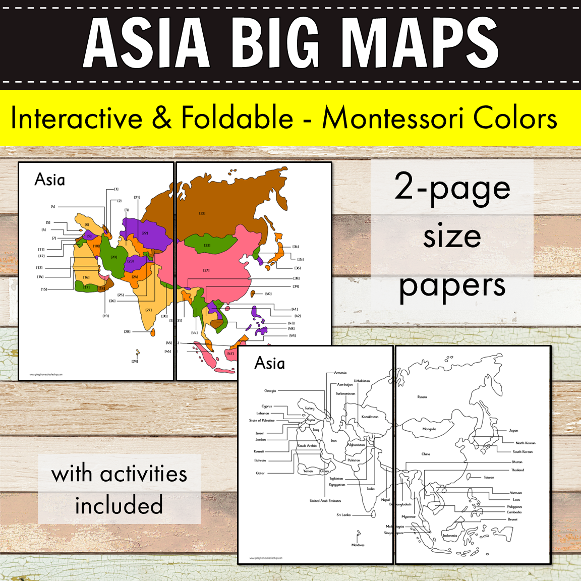 Montessori Maps of Asia - BIG Foldable Interactive Maps – Pinay ...