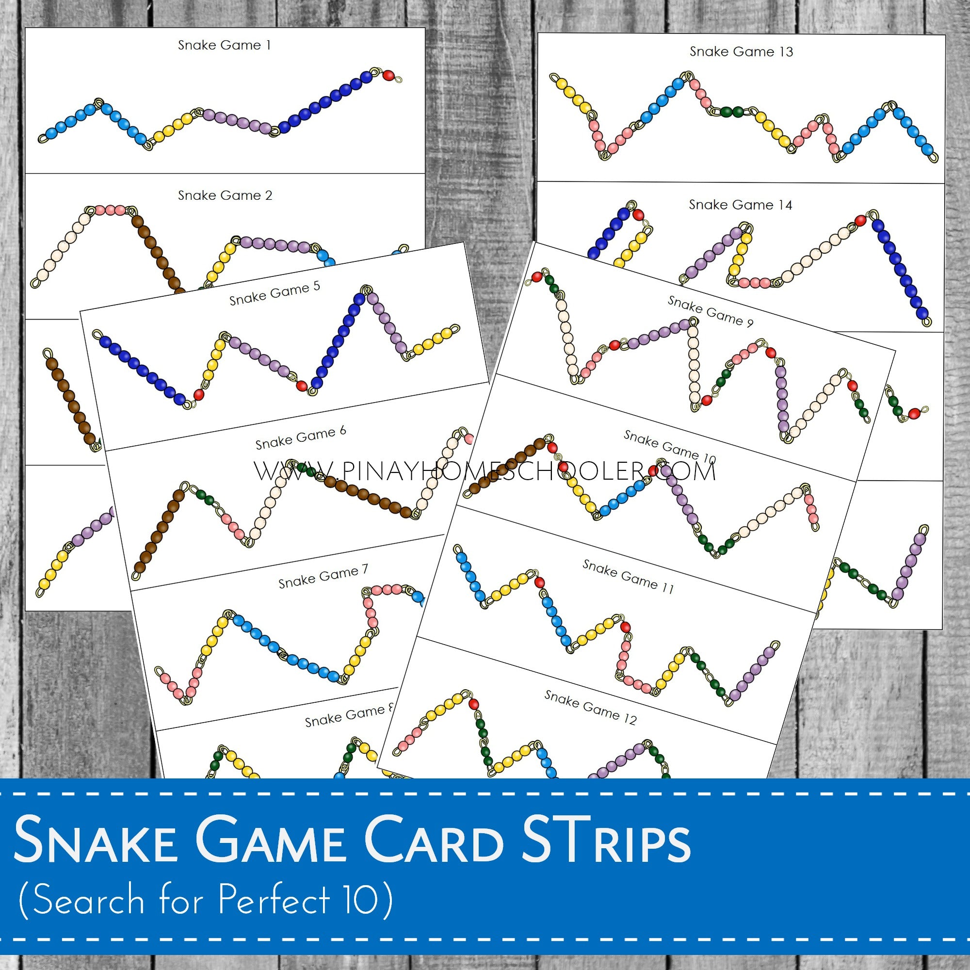 Montessori Snake Game Perfect 10 Card Strips – Pinay Homeschooler Shop