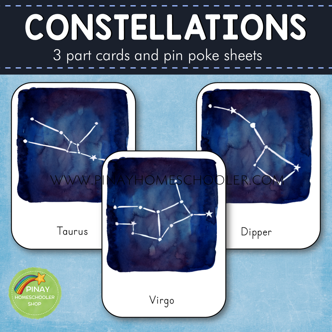 Constellations Montessori 3 Part Cards – Pinay Homeschooler Shop