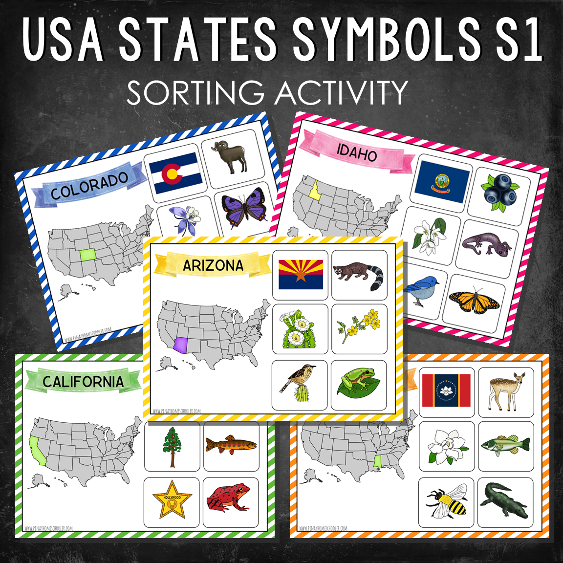 USA State Symbols Sorting Activity Set 1 – Pinay Homeschooler Shop