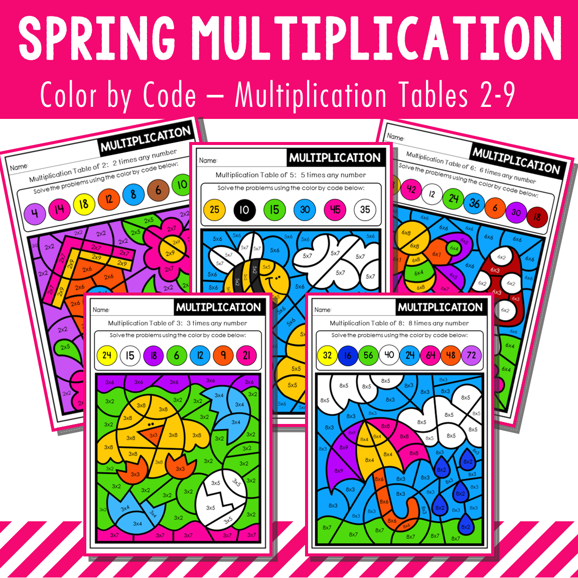 Color By Code Multiplication Tables 2 to 9 - Seasons Bundle – Pinay ...