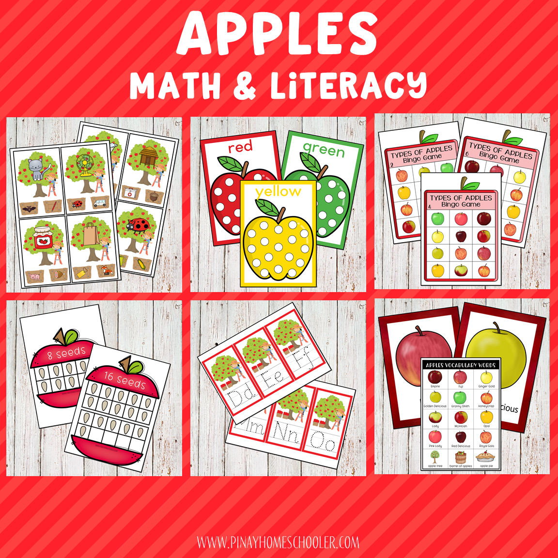 Apple Themed Preschool Math & Literacy Centers – Pinay Homeschooler Shop