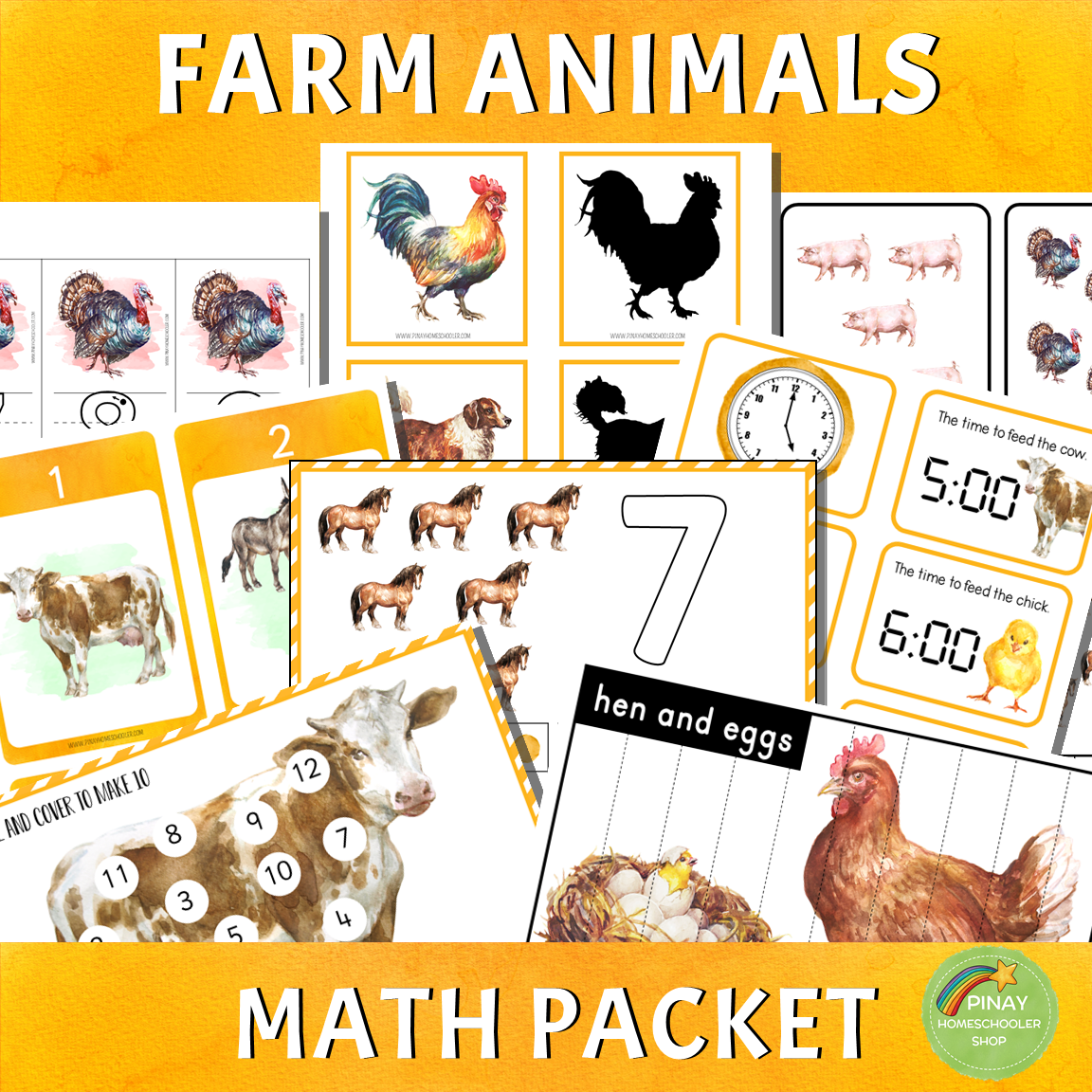 Montessori Farm Animals Math Packet – Pinay Homeschooler Shop