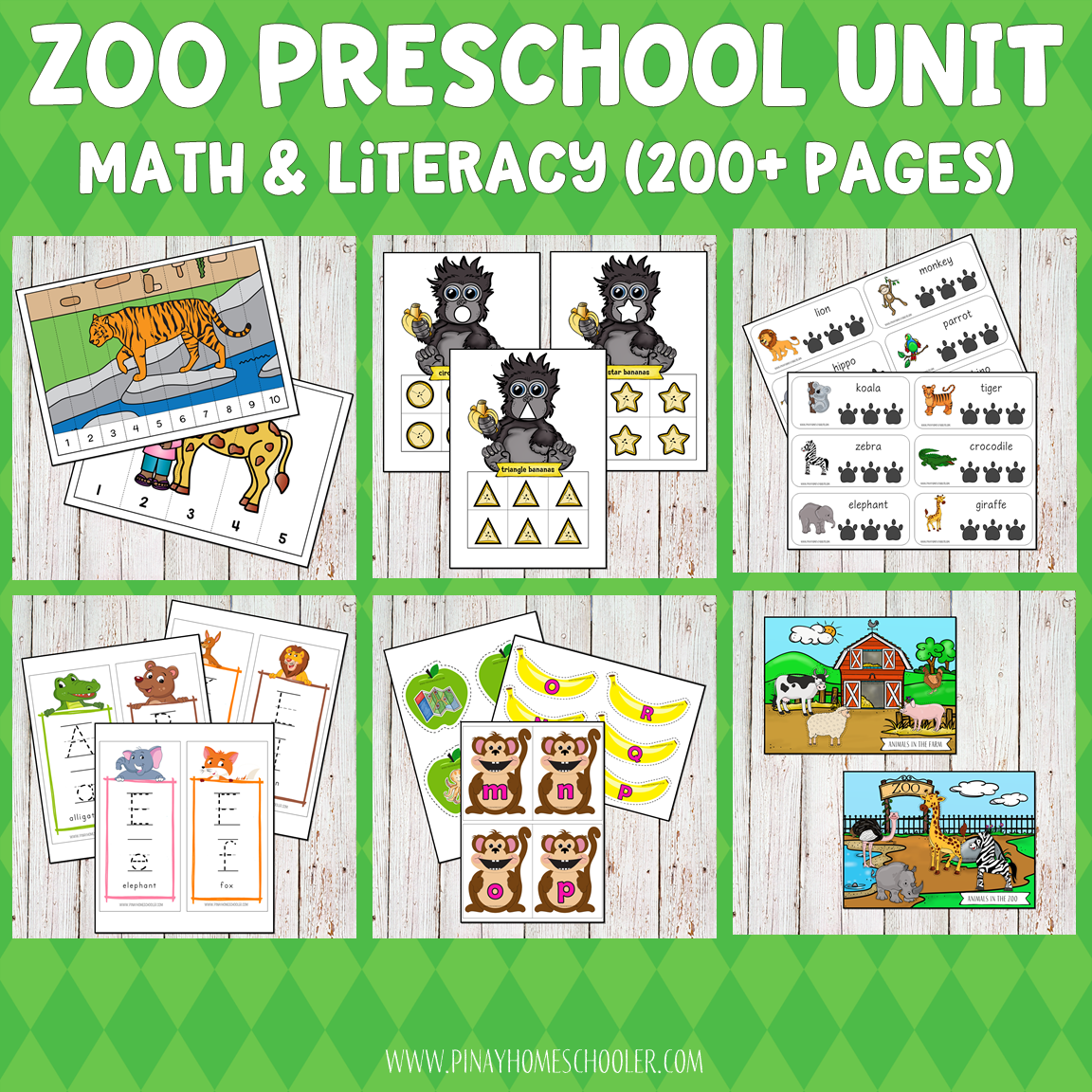 Zoo Preschool Math and Literacy Pack – Pinay Homeschooler Shop