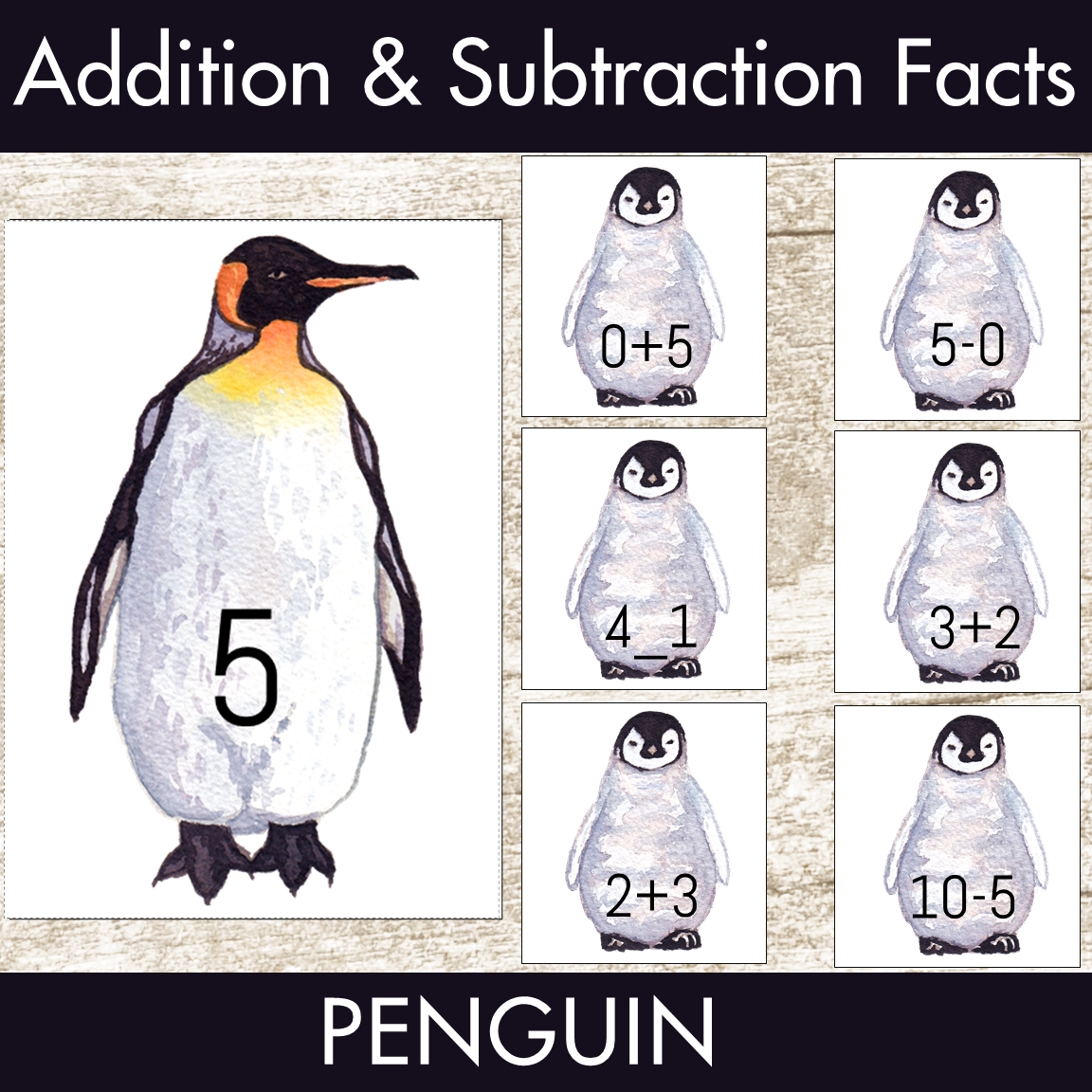 Penguin Addition and Subtraction Facts Fluency 1-12 Center – Pinay ...