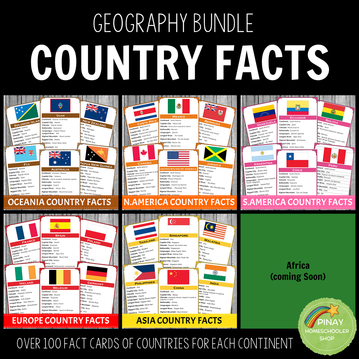 Geography Country Facts Bundle COMPLETE – Pinay Homeschooler Shop