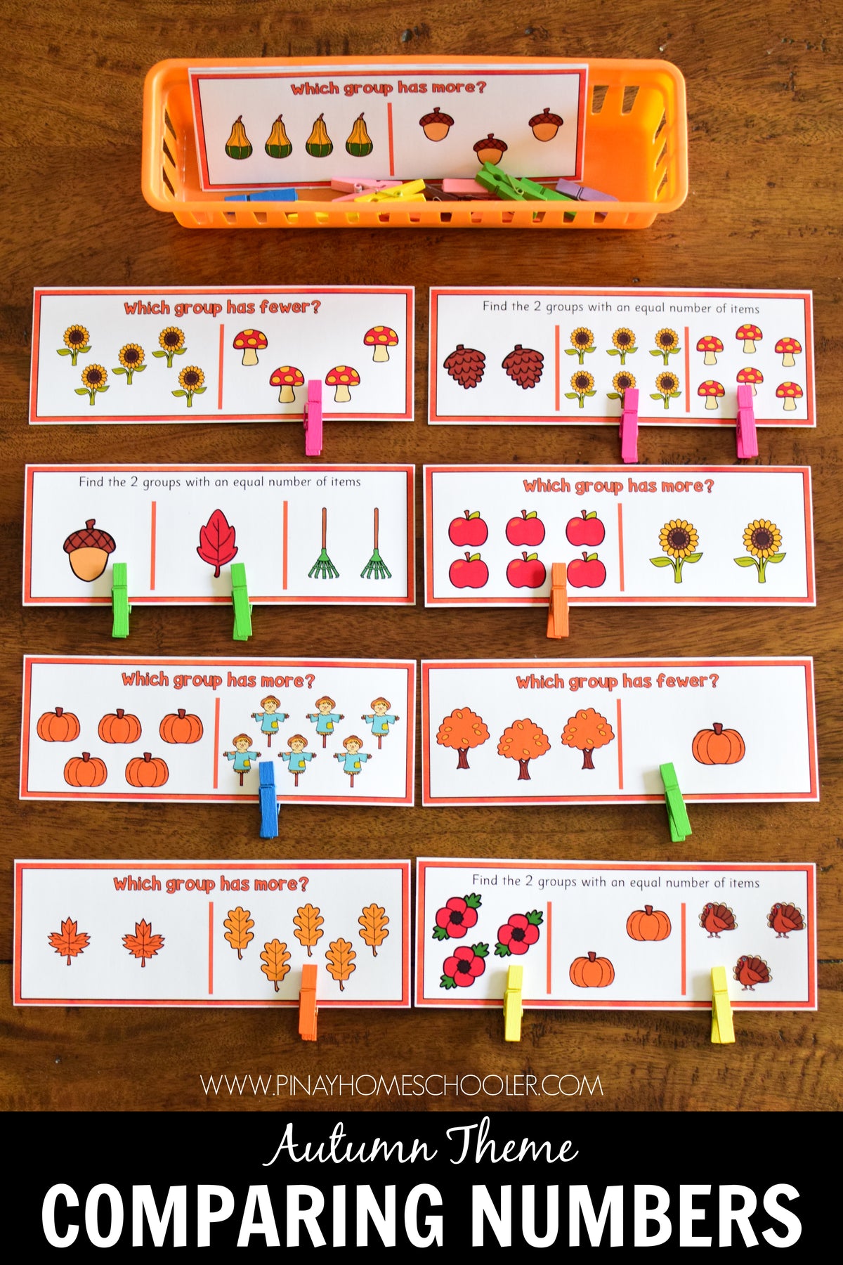 Comparing Numbers - Greater than or Less than Autumn Theme – Pinay ...