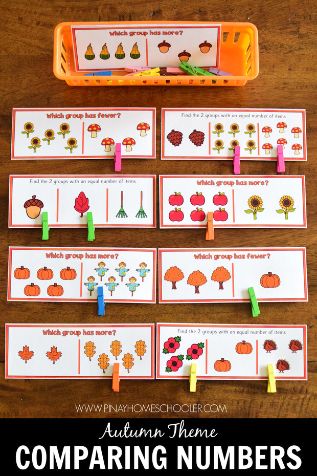 Comparing Numbers - Greater than or Less than Autumn Theme – Pinay ...