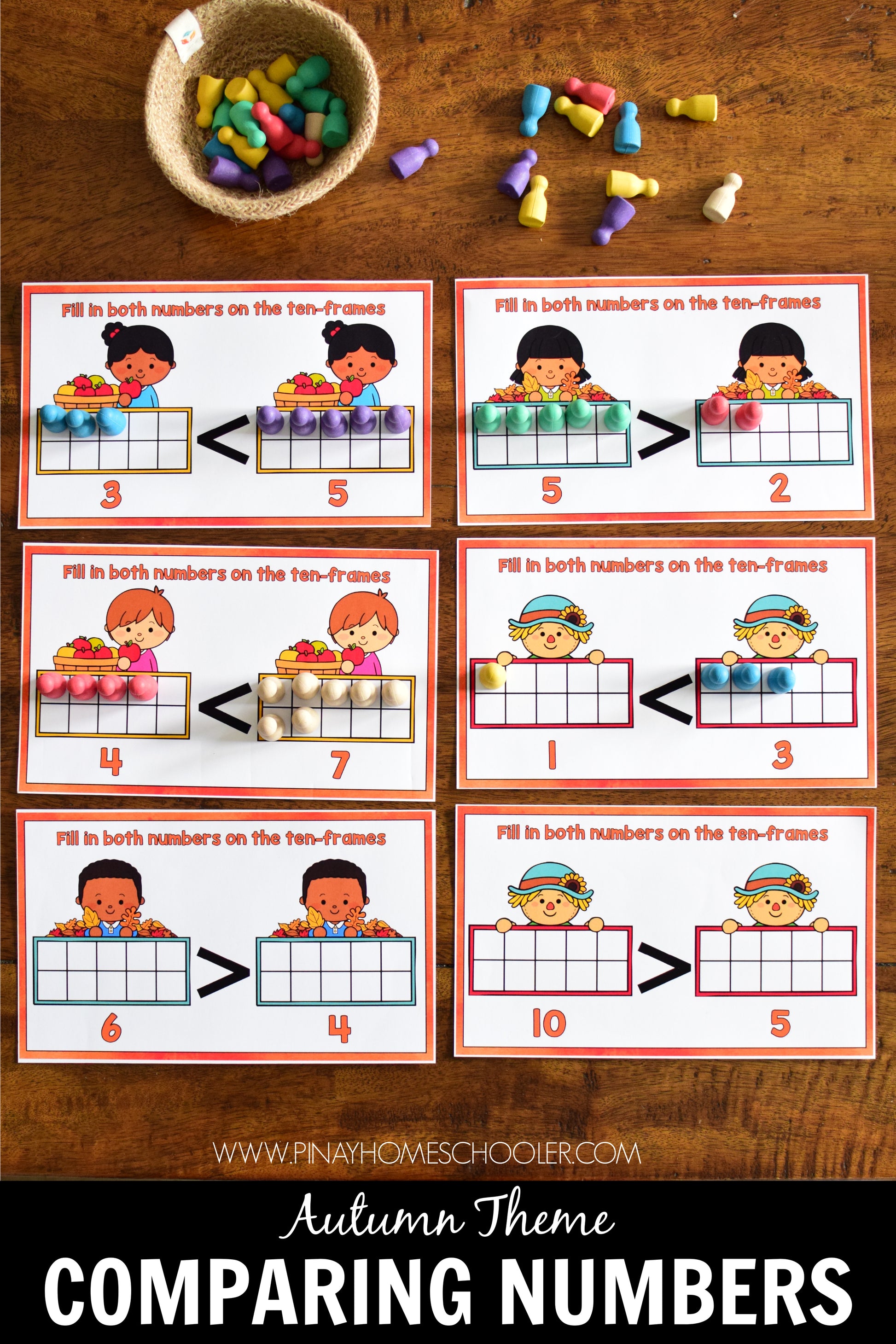 Comparing Numbers - Greater than or Less than Autumn Theme – Pinay ...