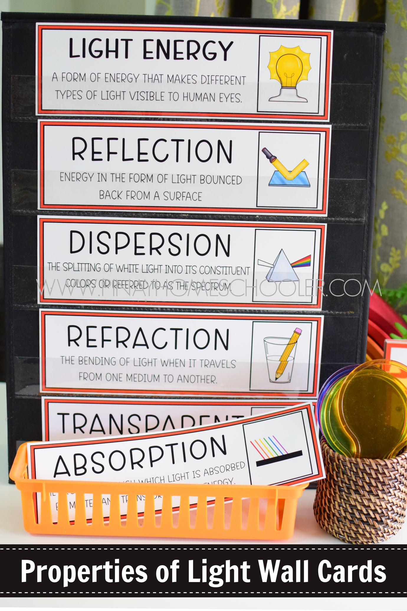 Properties of Light Montessori Cards - Reflection, Refraction, Dispers ...