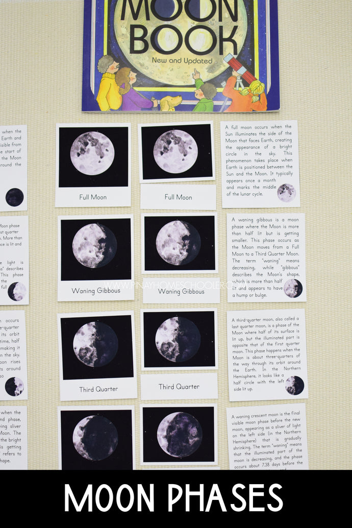 Phases of the Moon Montessori 3 Part Cards – Pinay Homeschooler Shop