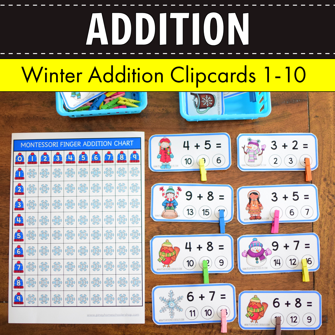Winter Addition Clipcards – Pinay Homeschooler Shop