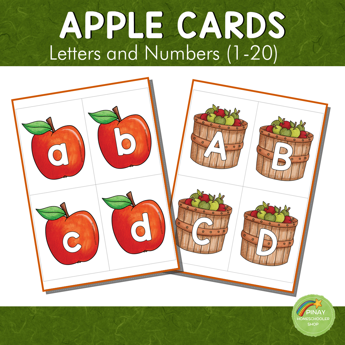 Apple Letter and Number Cards – Pinay Homeschooler Shop