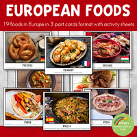 European Foods Montessori 3 Part Cards and Activity Sheets – Pinay ...