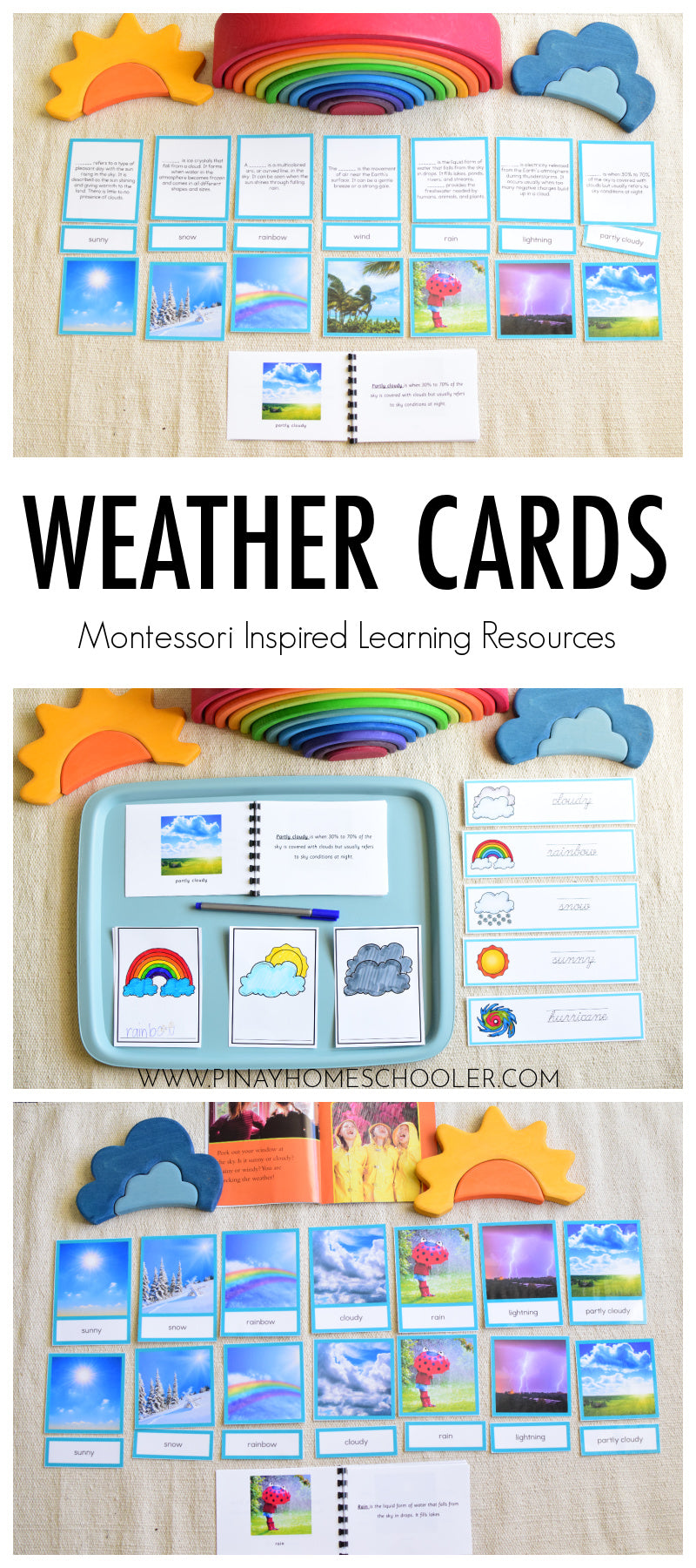 Weather Montessori 3 Part Cards and Definitions – Pinay Homeschooler Shop