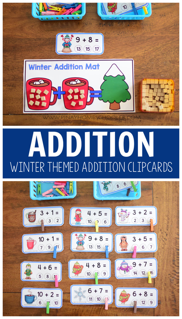 Winter Addition Clipcards – Pinay Homeschooler Shop
