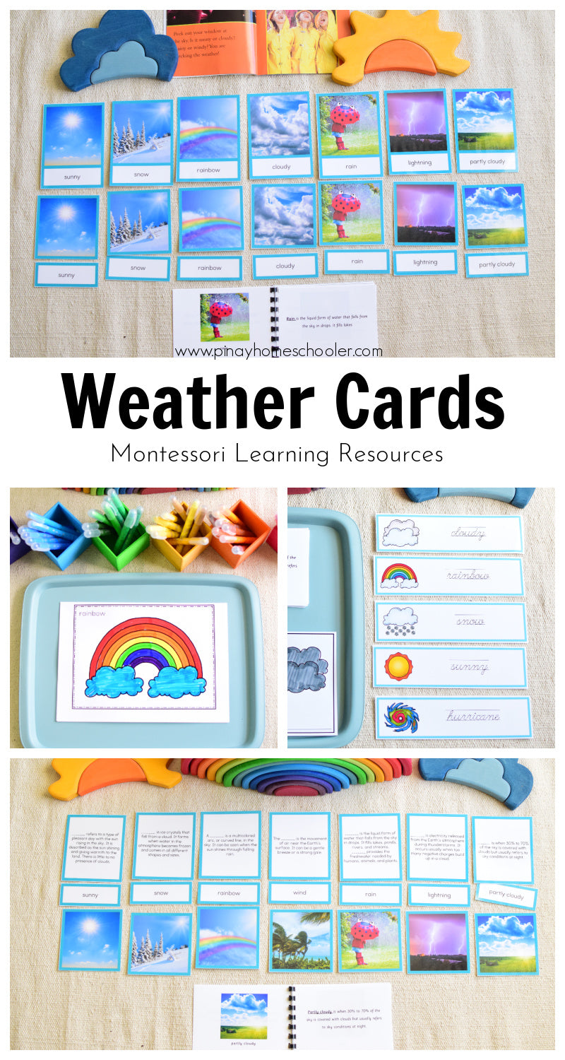 Weather Montessori 3 Part Cards and Definitions – Pinay Homeschooler Shop
