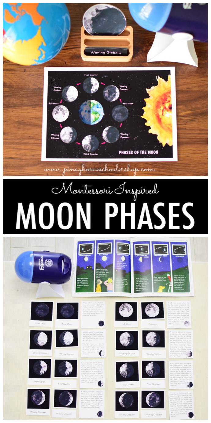 Phases of the Moon Montessori 3 Part Cards – Pinay Homeschooler Shop