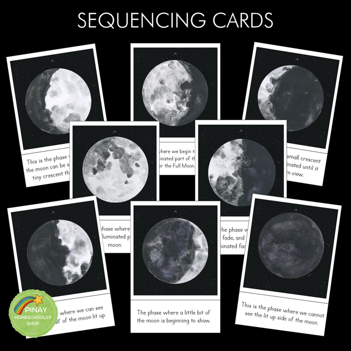 Phases of the Moon Montessori 3 Part Cards – Pinay Homeschooler Shop