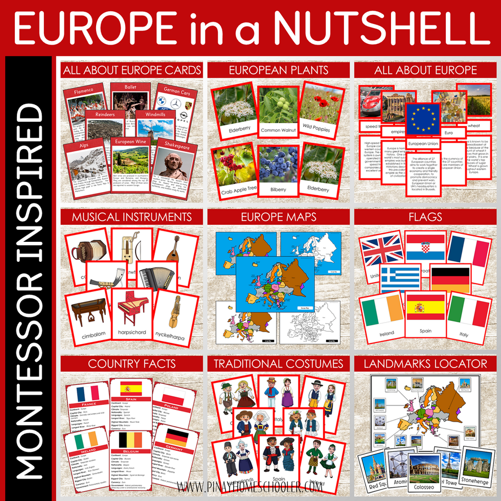 Europe in a Nutshell - Montessori Continent Study – Pinay Homeschooler Shop