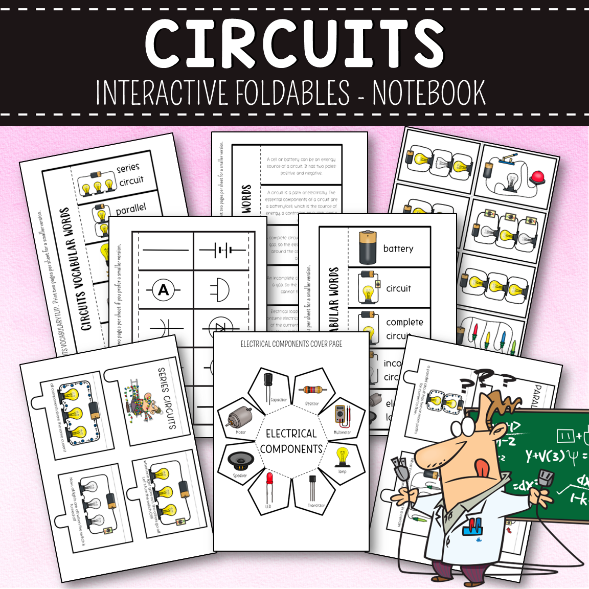 Circuits Interactive Notebook and Foldables - Parallel, Series, Conduc ...