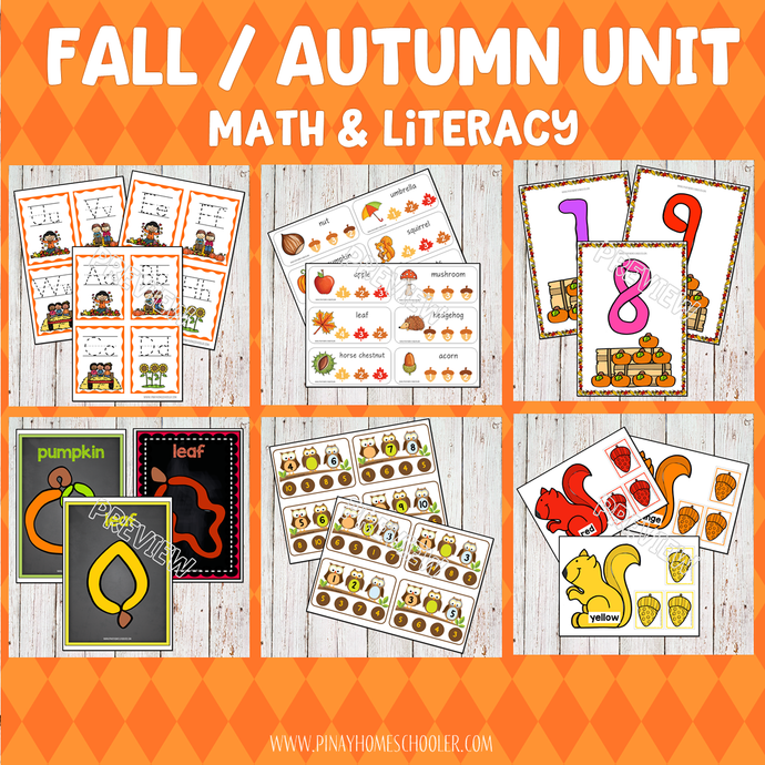 Fall Autumn Preschool Math and Literacy Pack – Pinay Homeschooler Shop