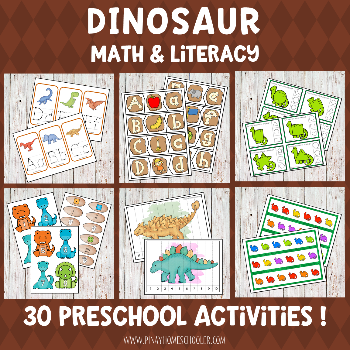 Dinosaur Preschool/ Kindergarten Unit - Math and Literacy Centers ...