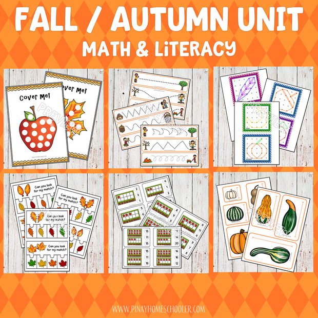 Fall Autumn Preschool Math and Literacy Pack – Pinay Homeschooler Shop